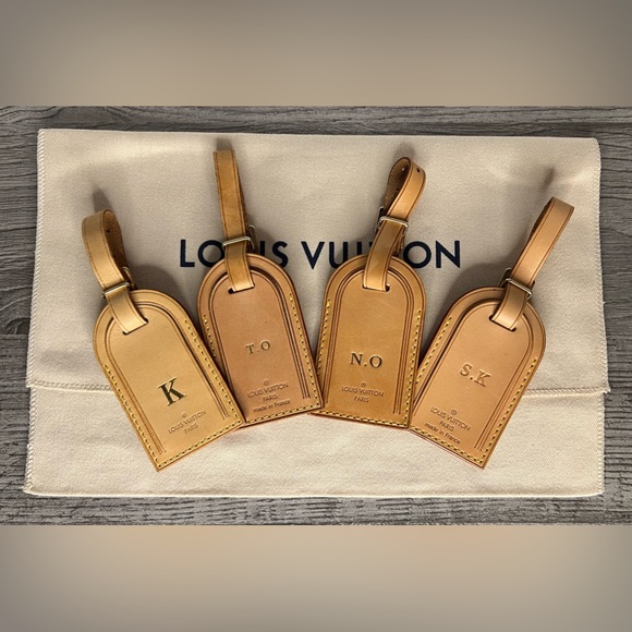 Louis Vuitton | Bags | Authentic Louis Vuitton Large Luggage Tags W ...
